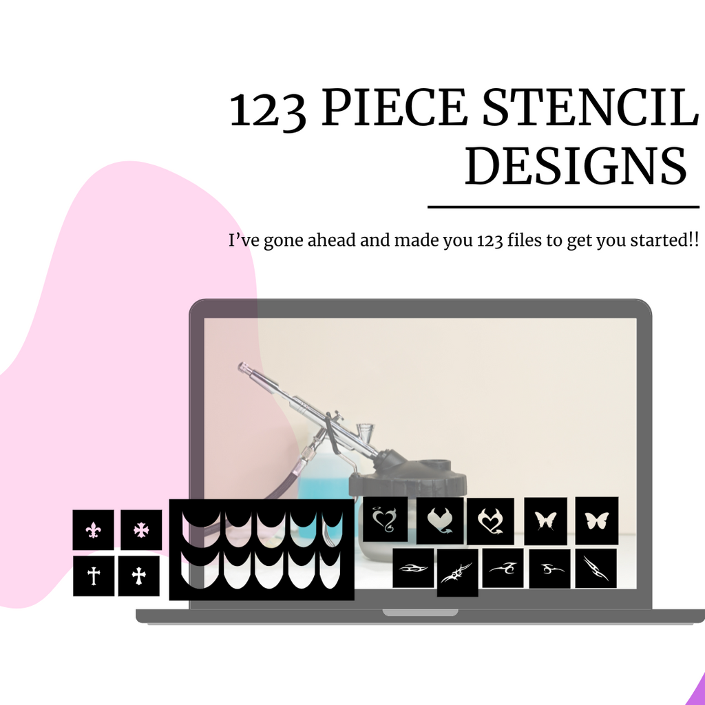 Create Your Own Airbrush Nail Art Stencils Plus 123 Stencil Vectors ...